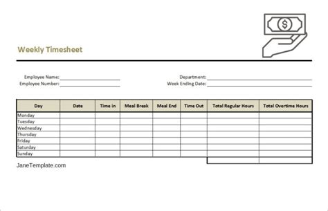 Weekly Timesheet Template