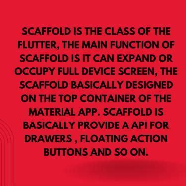 Flutter Scaffold The Main Function Of Scaffold