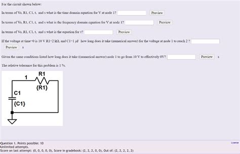 Solved For The Circuit Shown Below In Terms Of Vo Rl Cl Chegg Com