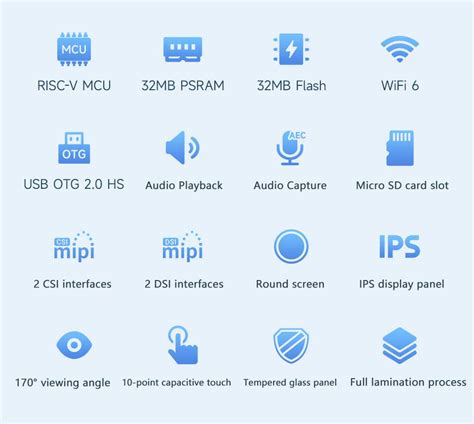 Esp32 P4 Development Board Wifi6 34 Inch Lcd Round Display 34inch
