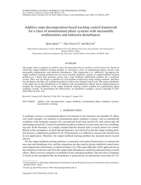 pdf additive state decomposition based tracking control framework for