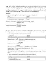 3 40 CVP Analysis Margin Of Safety Docx 3 40 CVP Analysis Margin Of Safety Marketing Docs