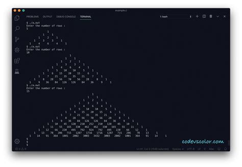 How To Print A Pascals Triangle In C With Explanation Codevscolor