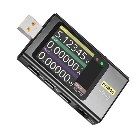 Black Usb Tester Fnb58 Usb Type C Fast Charge Protocol Pd Trigger Detection Max 7a Bd