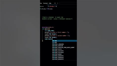 🖤c Programming For Beginnersswap 2 Number Without Using Temp Variablecoding Code