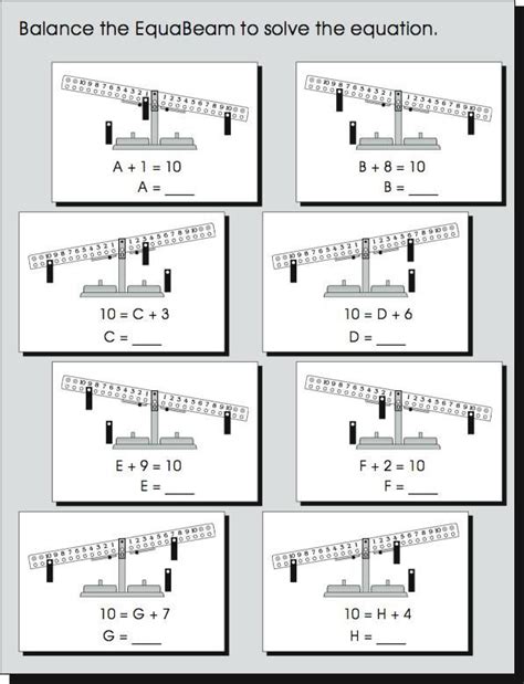 Solving Algebraic Equations For Number Facts On Math Balance