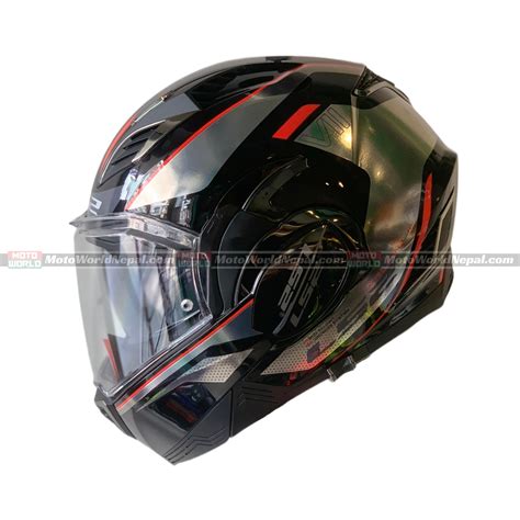 Ls2 Valiant 2 Hub Gloss Black Titanium Modular Motorcycle Helmet Moto World Nepal