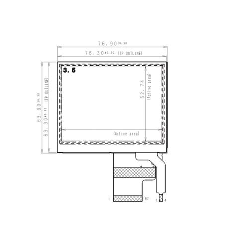 COM35T3N95GTC Ortustech 3 5 Inch TFT LCD Display 320x240 Parallel RGB LCD Panel With 4 Wire