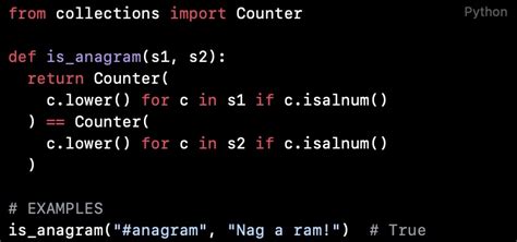 Python代码阅读(第18篇):变形词判断 Infoq 写作平台 Python代码阅读(第18篇):变形词判断 Infoq 写作平台