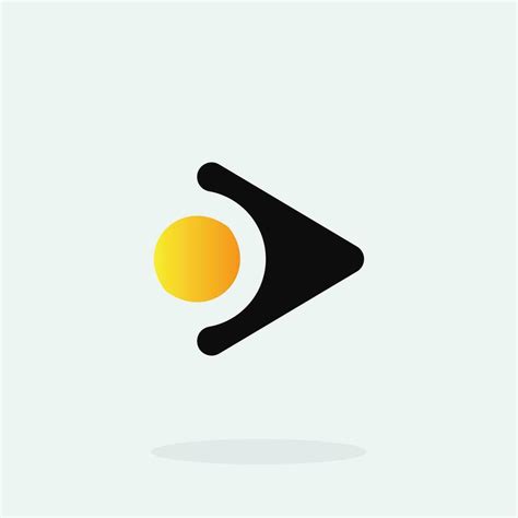 Play Button For Media App Logo Design With Black And Yellow Color