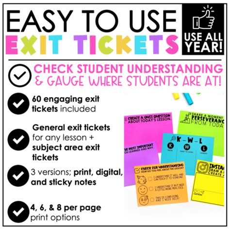 Exit Ticket Templates Reading And Math Sticky Notes Teach Create Motivate