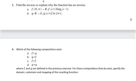 Solved Find The Inverse Or ﻿explain Why The Function Has No