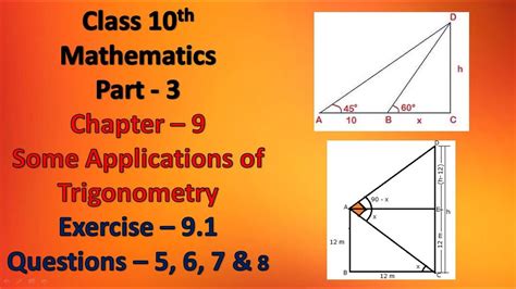 Class 10 Ex 9 1 Some Applications Of Trigonometry Part 3 Chapter 9 Maths Youtube