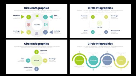 Editable Powerpoint Template Circle Infographics For Business Education Marketing Digital