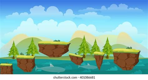 Game Background 2d Game Application Vector Stock Vector Royalty Free 401086681 Shutterstock