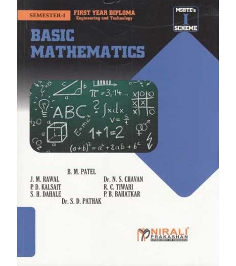 basic mathematics i scheme msbte first year sem 1 nirali publication