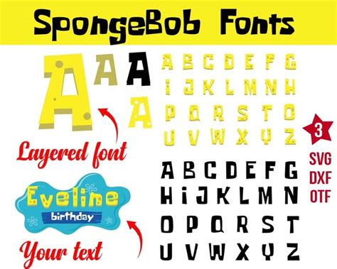 Spongebob Font Svg Spongebob Alphabet Spongebob Letters Boxmediart Svg Cut Files And Designs