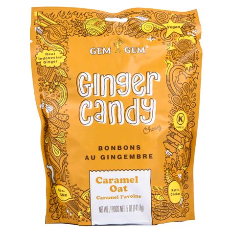 Gemgem Chewy Ginger Candy Caramel Oat 5 0 Oz Pinecone Distribution Inc