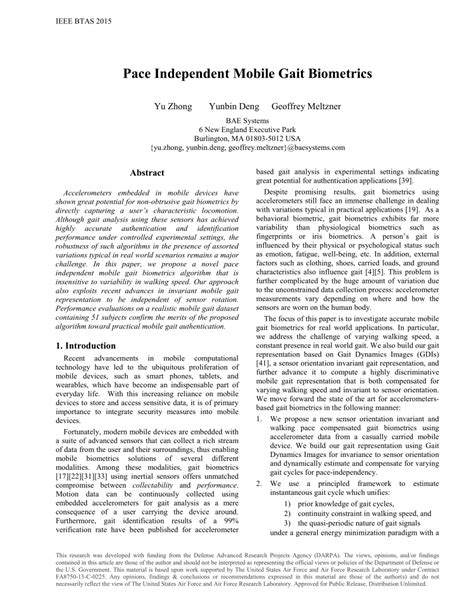 Pdf Pace Independent Mobile Gait Biometrics
