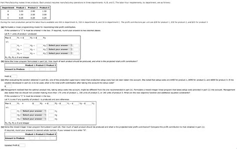 A Formulate A Linear Programming Model For