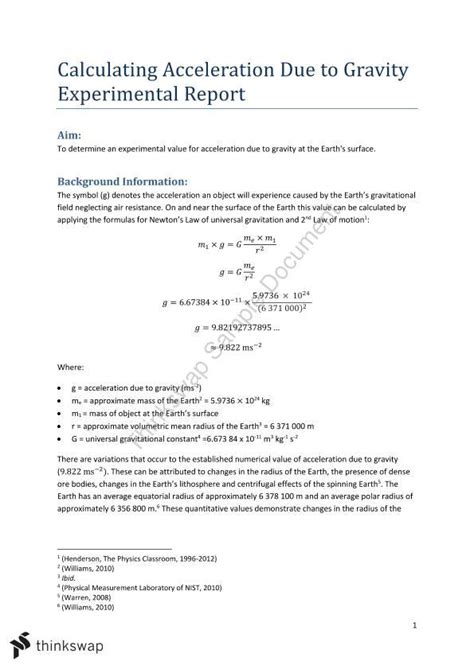 Acceleration Due To Gravity Using A Simple Pendulum Experiment