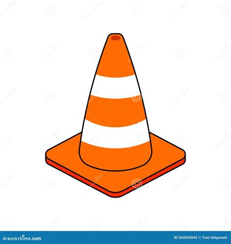 Traffic Cone Icon Clipart With Black Line In Animated Cartoon Png