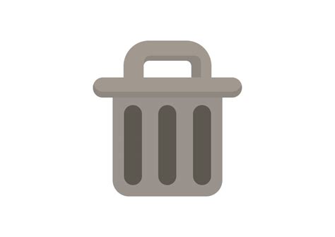 Flat Rubbish Bin Vector Icon