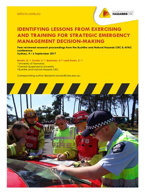 Training For Strategic Emergency Management Decision Making Pdf