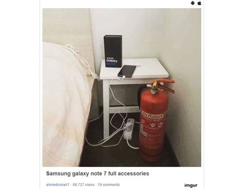 Exploding Samsung Galaxy Note 7 Sparks Series Of Online Memes