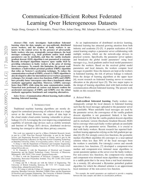 Communication Efficient Robust Federated Learning Over Heterogeneous