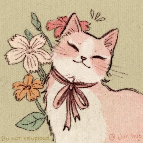 Aesthetic Cats Drawing