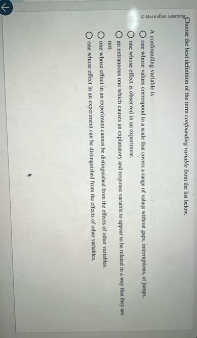 Solved Choose The Best Definition Of The Term Confounding