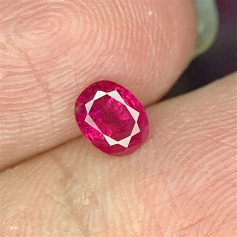 073 Carats Nh Burma Ruby Gil Certified Pinkish Red Color