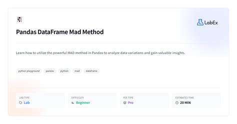 Pandas Dataframe 의 Mad 메서드 마스터하기 Labex
