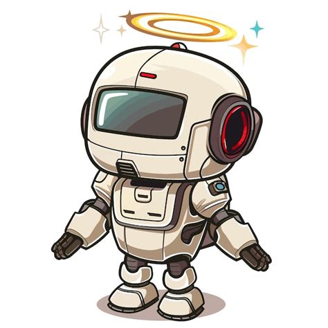 Un Robot Blanco Con Una Estrella Detrás De él Vector Premium Generado