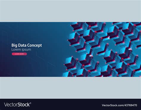 Isometric Big Data Concept Database Abstract Vector Image