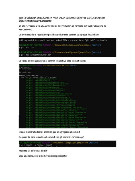 uso de git con consola pdf