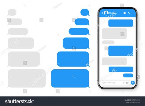 realistic smartphone messaging app blank sms stock vector royalty free