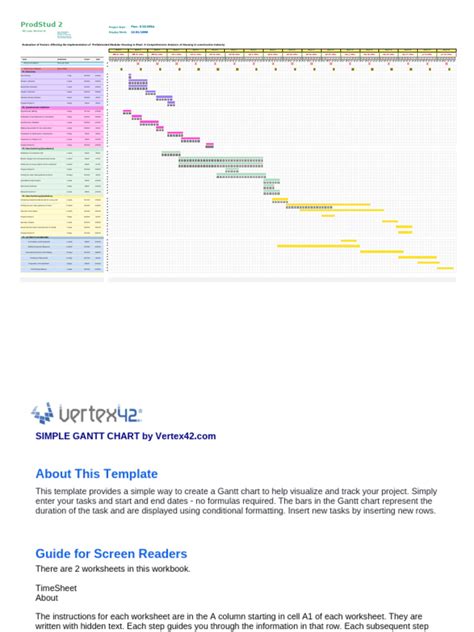 Prefabrication Thesis Gantt Chart Pdf Spreadsheet Worksheet
