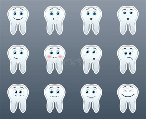 Set Of Stickers Teeth Stock Illustration Illustration Of Chat 52876080