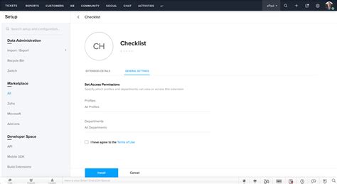 Checklist Extension Zoho Desk Knowledgebase