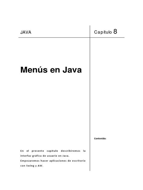Capitulo17 Menus En Java Pdf Java Lenguaje De Programación Menú Computación