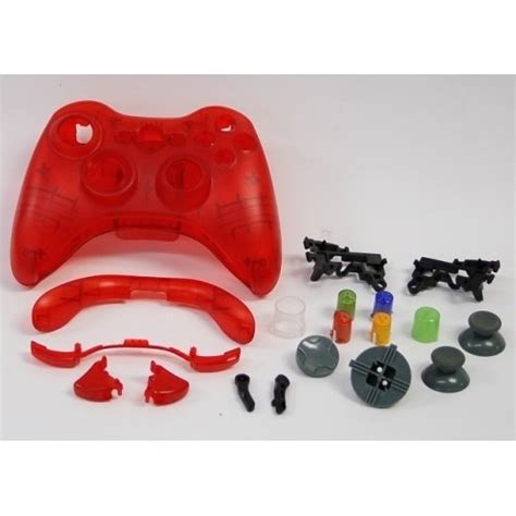 Clear Red Xbox 360 Wireless Controller Shell Casing Case Mod Clear Red Xbox 360 Wireless Controller Shell Casing Case Mod