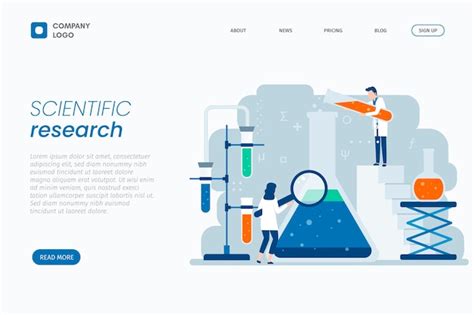 Free Vector Scientific Research Flat Design Landing Page