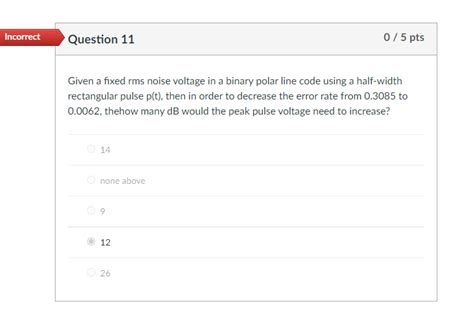 Solved Given A Fixed Rms Noise Voltage In A Binary Polar