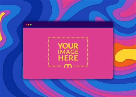 Website Screen Mockup In Colorful Background Mediamodifier