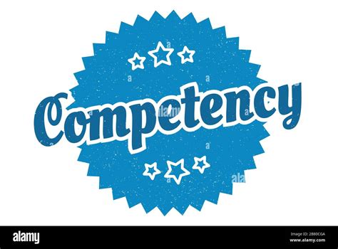 Competency Sign Competency Round Vintage Retro Label Competency Stock