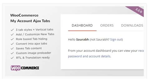 Woocommerce Myaccount Ajax Tabs Cromur