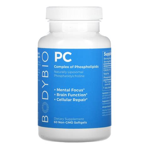 BodyBio, PC, Complex of Phospholipids, 1,300 mg, Non-GMO 60 Softgels ...