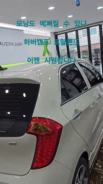모닝 터보차량입니다 중고차 구입후 얼굴과 팔이 따가워서 하버캠프로 썬팅교체 모닝 하버캠프 로얄본드 재시공 Youtube